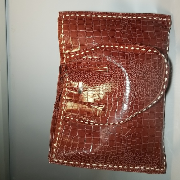 totes | Bags | Totes Brand Ruch Brown Patent Leather Look Faux ...